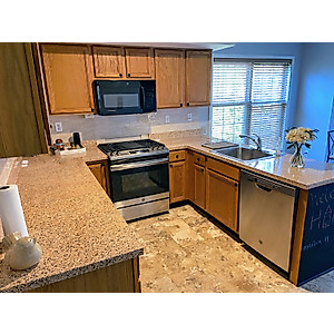 GloryTik Brown Marble Contact Paper Self Adhesive Film Peel and Stick Wallpaper 17.7''X118'' Granite Look Glossy Surface Paper Thicken Waterproof for Kitchen Countertop Bathroom Counter Decor Vinyl