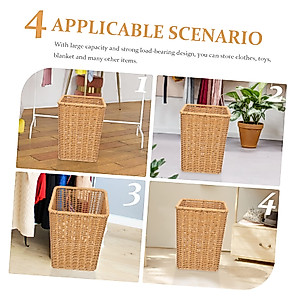 COLLBATH Wicker Waste Basket Woven Trash Can Multipurpose Handwoven Trash Bin for Bathroom Bedroom Office Decorative Rubbish Basket for Home Use