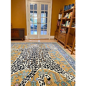 Persian Traditional Wool Area Rugs by Allen Home | Durable | 100% Wool, Hand Tufted | Living Room, Dining Room, Bedroom, and Entryway Area Rugs | 8’ x 10’ | Octavia Leopard