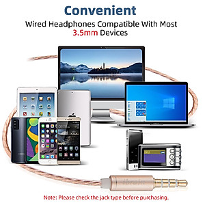 ibrain Air Tube Headphones EMF Free Airtube Earbuds Wired with Patented Air Tube Technology for Safe Listening Mode Air Tube Headset Noise Isolating in-Ear Earbud with Mic - Gold