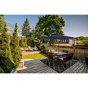 PHI VILLA 10ft Patio Umbrella Clearance, Outdoor Market Table Umbrellas with 8 Ribs and Push Button Tilt for Garden Deck & Poolside, Navy Blue