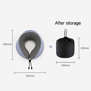 GIENEX Travel Pillow - Memory Foam Neck Pillow Support Pillow, Support Cushion U Shaped Portable Travel Pillow for Kids Adults Aircraft Car Train Office