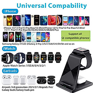 Wireless Charger for iPhone 14 Pro, Wireless Charging Station Compatible with iPhone 14 Pro Max 13 12 11 Series, iWatch Charger for Apple Watch 8 7 SE 6 5 4 3 2 1, Airpods Pro 2/Airpods 3rd Generation