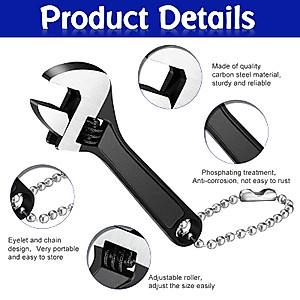 Chumia Adjustable 2.5 Inch Carbon Steel Wrench, Black, 3 Pieces