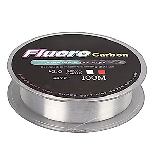 Gaeirt Super Strong Fishing Line, Straight Lightweight 100M Nylon Fishing Line High Strength for Reservoir Fishing(#2.0)