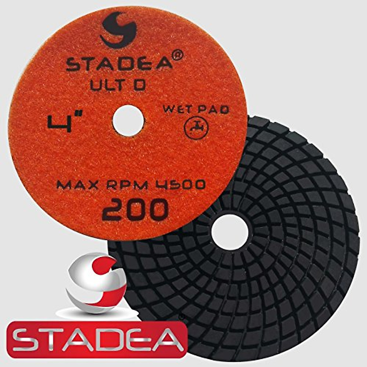Stadea PPW108X Granite Polishing Pads 4" Diamond Pad Black Buff For Granite Quartz Stones Polish