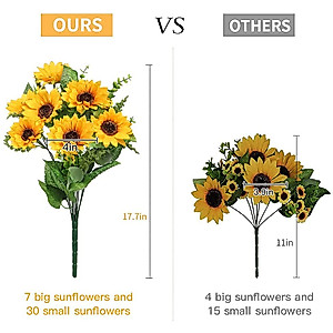 AmyHomie Artificial Flowers, Artificial Sunflower Bouquets, Fake Wildflowers for Baby Shower Home Wedding Spring Decor, Bride Holding Flowers,DIY Garden Craft Art Decor