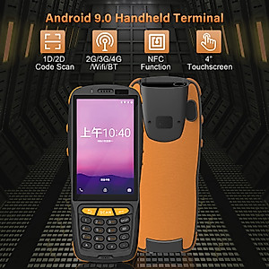 MIGYKO Android 9.0 Barcode Scanner PDA Handheld POS Terminal Inventory Machine 1D/2D/QR Scanner with 4 Inch Touchscreen Support 2/3/3G WiFi BT Mobile Computer NFC Function for Warehouse Inventory Logi