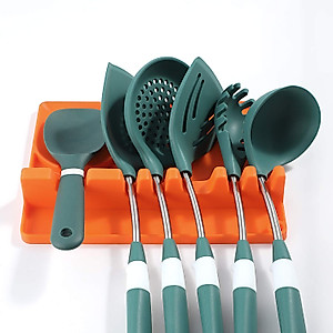 Lyrepie Upgrade Silicone Spoon Rest with Drip Pad, Silicone Utensil Rest Heat-Resistant, Spoon Holder for Kitchen Counter or Stove Top（Spoons are Not Included）