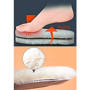 Happystep Genuine Sheepskin Lambswool Cushioning Shearling Winter Insoles with Felt Comfort Sole(Women 11)