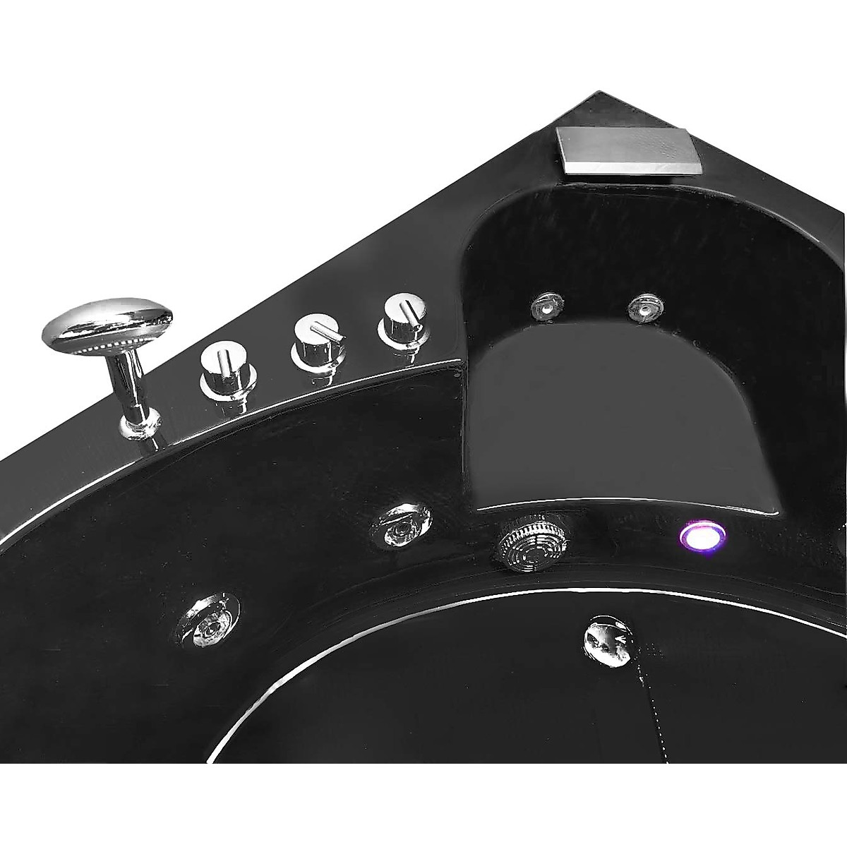 Whirlpool massage hydrotherapy Black corner bathtub hot tub 2 two person 59.05" DOLPHIN