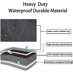 Fenghome Round Patio Cool Bar Table Cover, Waterproof Fade Resistant Fabric with Drawstrings for Small Coffee Cocktail Outdoor Furniture Side Tables, Diameter 20.5 x Height 23 Inches (Black)