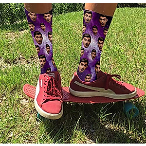 Jecivila Custom Face Socks with Photo, Personalized Funny Crew Sock - Print Your Picture, Customized Fun Gifts for Men Women