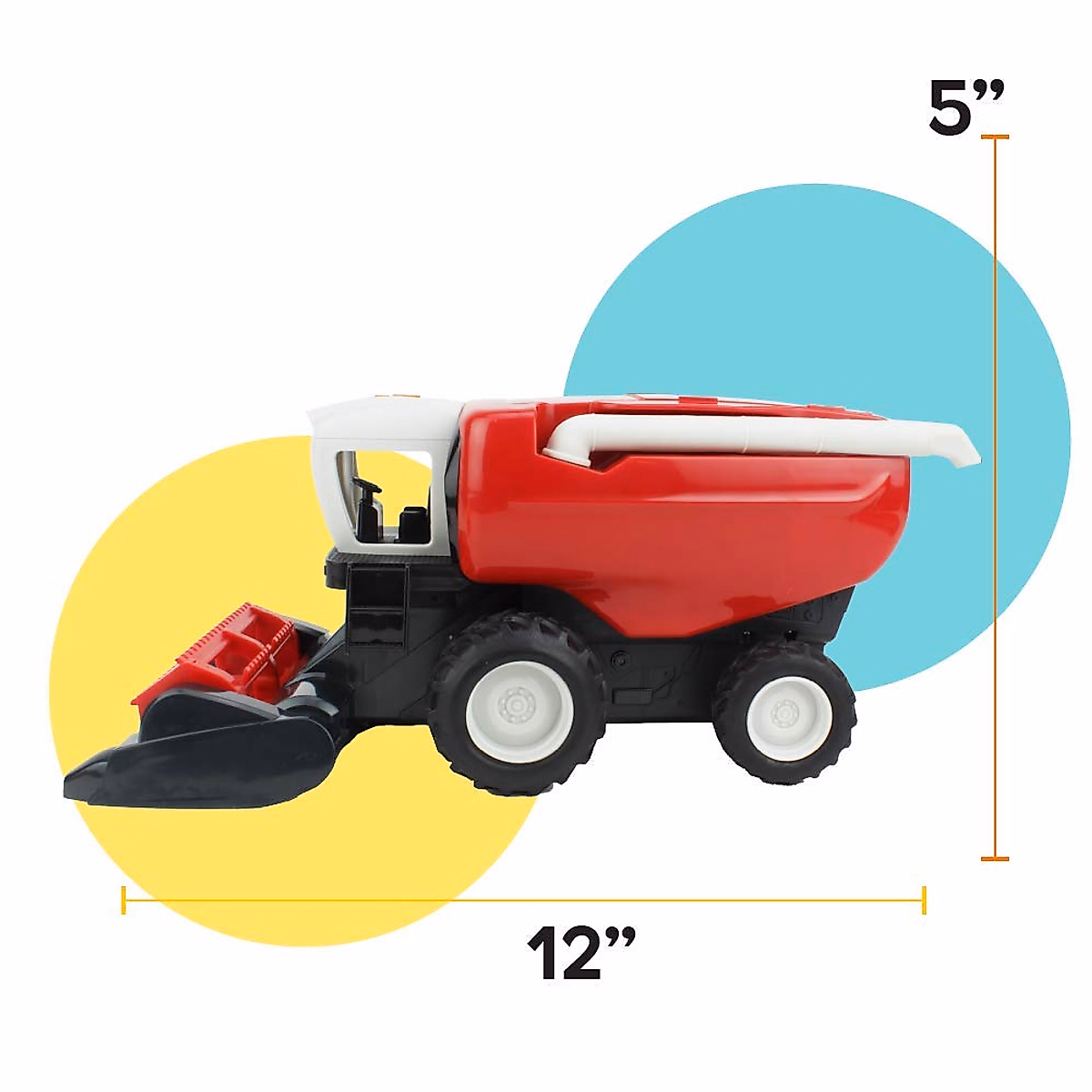 Boley Farm Harvester - Light and Sound Farm Toy Truck Harvester Set - Small Grains and Hay Bales Included - Tractor Toys for Kids
