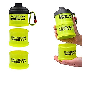 SPEQT Stackable Containers - Organizer for Snacks, Protein Powders, Nuts & Supplements - 3 Leak-Proof, Twist Lock Holders - Portable Storage for Office, Gym & Travel