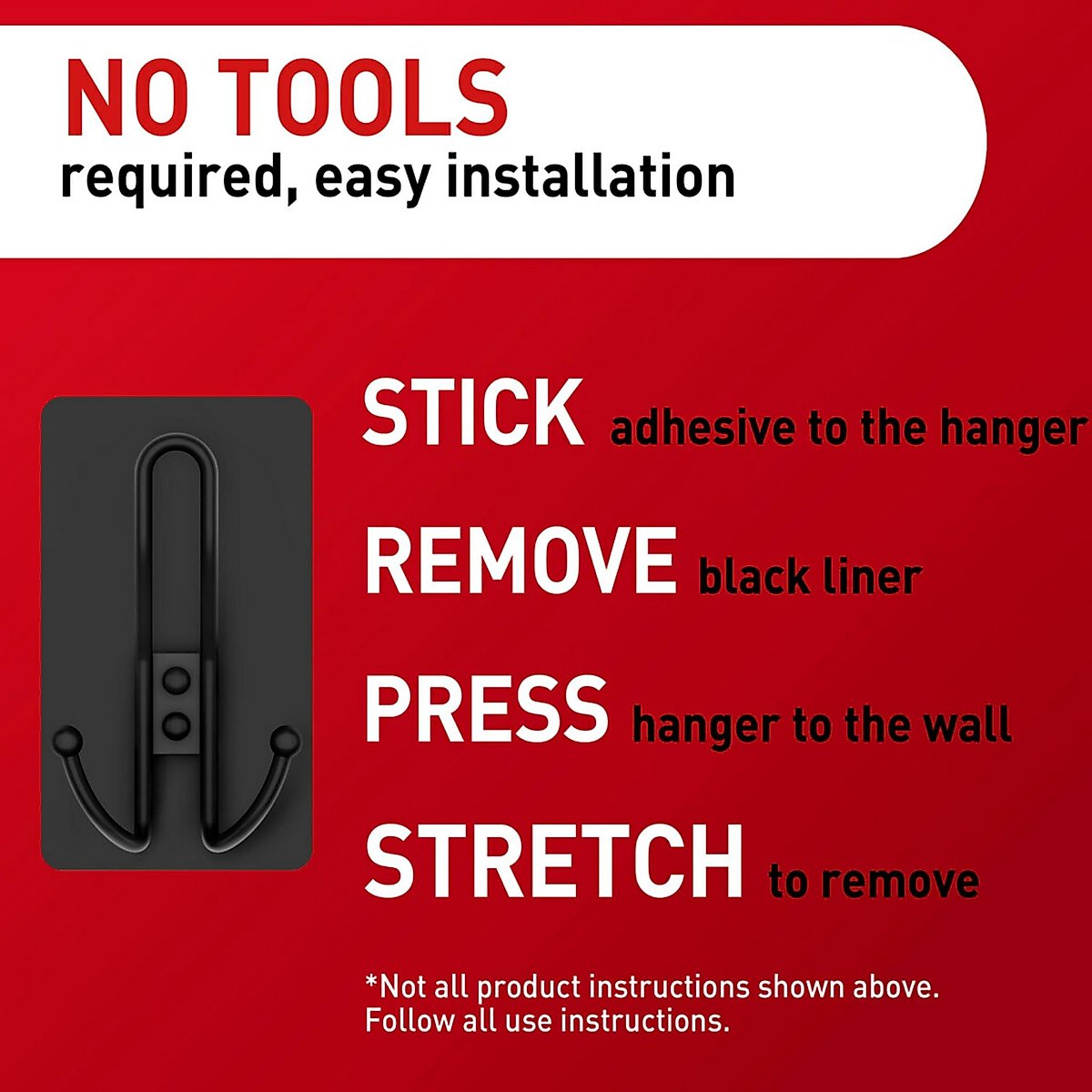 Command X-Large Matte Black Triple Hook, 1 Hook, 3 Strips, Damage Free Hanging Wall Hooks with Adhesive Strips, No Tools Wall Hooks for Hanging Decorations in Living Spaces