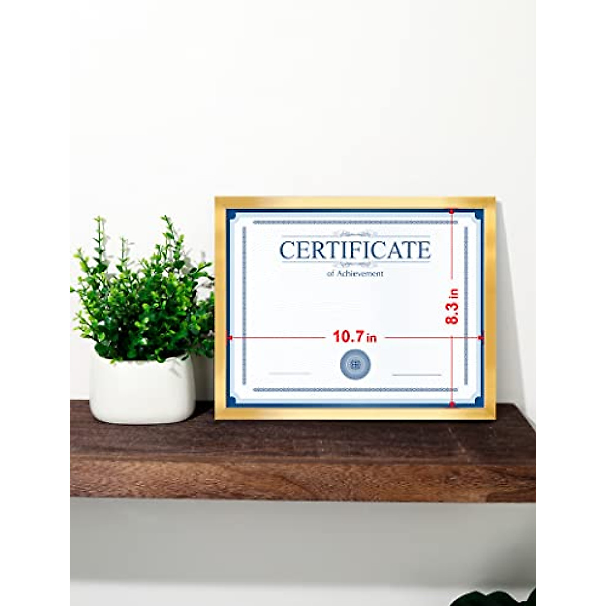 Annecy 8.5x11 Picture Frames (4 Pack, Gold), Composite Wood Photo Frame 8.5x11 for Wall or Table Display, Classic Simple Home Office Decor