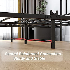 DUMEE Metal Twin Bed Frame with Vintage Headboard and Footboard Sturdy Premium Steel Slat Support No Box Spring Needed, Textured Black