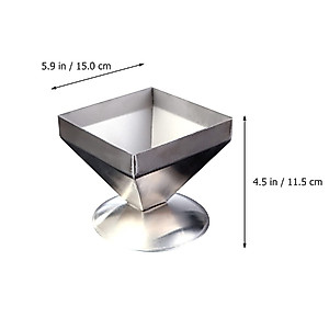Hemoton Stainless Steel Pyramid Mold Cake Food Mold Stuffed Meat Shape Form Rice Shaper Metal Serving Plate for Home Restaurant Kitchen Size