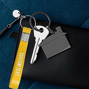 dosuyio Custom Silicone Keychain with Text Icons Logo for Backpack Wallet Personalized Rubber Keychains for Men Women Teens (Solid Color)