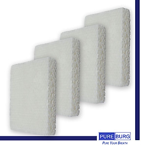 PUREBURG HFT600 Replacement Humidifier Wick Filters Compatible with Honeywell HFT600 Fits HEV615 and HEV620 Series Top Fill Tower humidifier,Filter T, 4-Pack