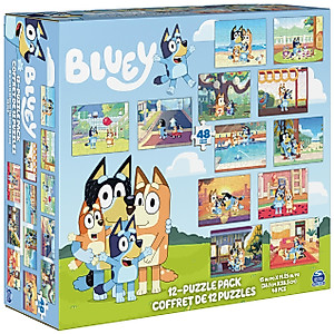 Bluey 12-Pack of Jigsaw Puzzles for Families, Kids, and Preschoolers Ages 4 and Up
