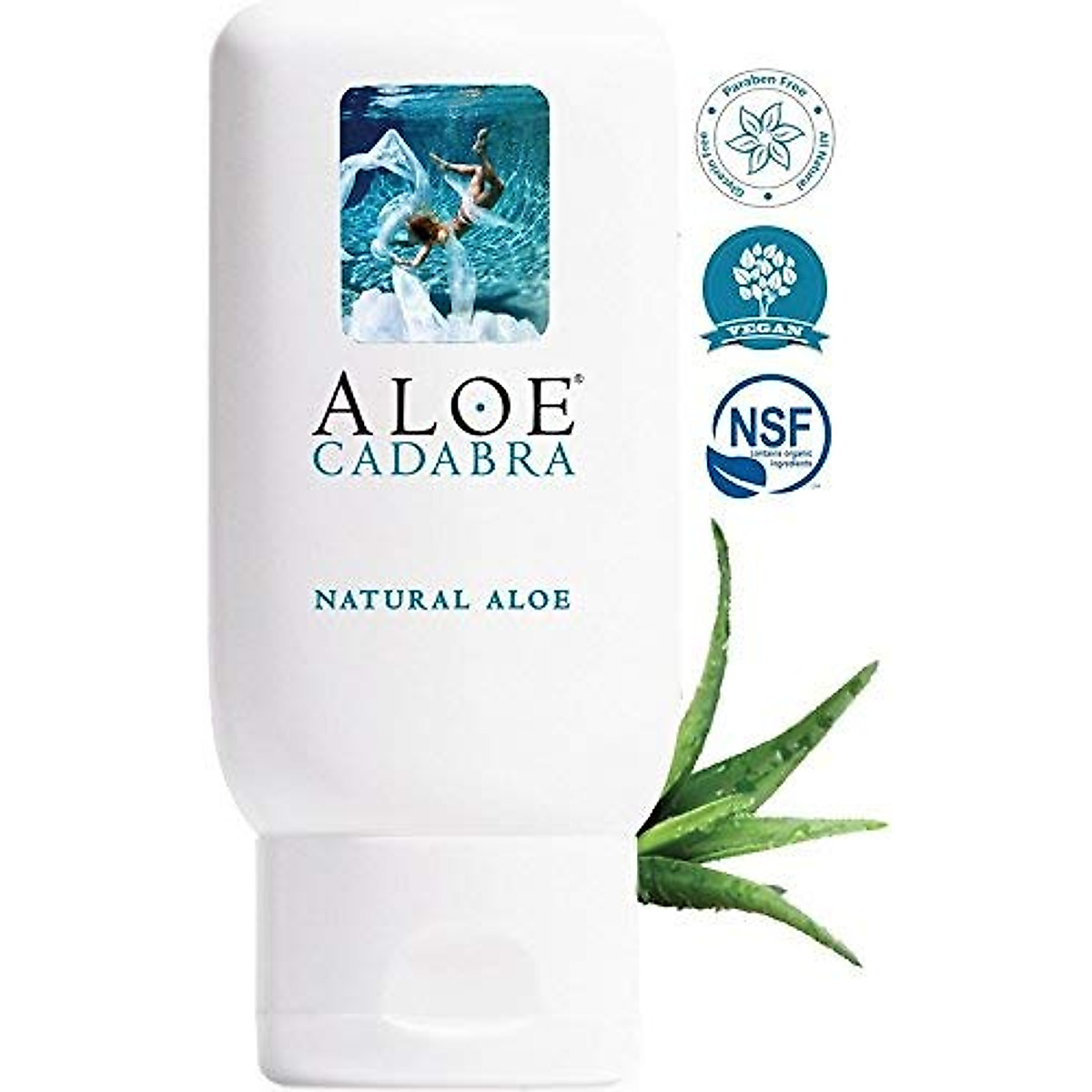Aloe Cadabra Natural Water Based Personal Lubricant and Vaginal Moisturizer, Organic Aloe Lube for Men, Women and Couples, Non-Staining, pH Balanced (Unscented 2.5 Ounces, 1 Pack)
