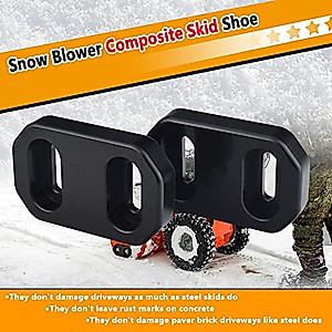 ZHIXING M144012 780-286 Snowblower Composite Skid Compatible with A-riens 02483859 01016500 A108BD, for JohnD-eere M124413 M144012 Snowblower Models.