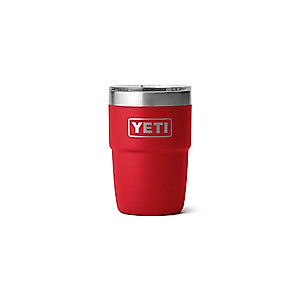 YETI Rambler 8 oz Stackable Cup, Stainless Steel, Vacuum Insulated Espresso Cup with MagSlider Lid, Rescue Red