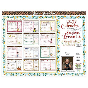 TF PUBLISHING 2024 Susan Branch Large Desk Pad Monthly Blotter Calendar | 12 Month Desktop Calendar | For Office Desk or Wall | Tear-Off Pages with Large Monthly Grids | Horizontal | 22” x 17”