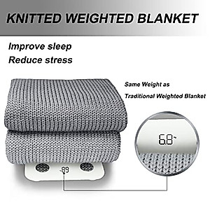 L'AGRATY Knitted Weighted Blanket - 60"x80" 15lbs Cooling Chunky Knit Heavy Blanket for Adults Braided Crochet Throw Thick Cable Yarn Knit Decorative Blanket No Beads Evenly Weighted Machine Washable