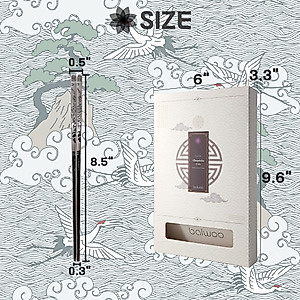 BALWOO Chopsticks [Made in Korea][5 Sets] 430 Premium Stainless Steel Chopsticks, Chopsticks Flatware, Mukbang Kitchen Utensil, Cutlery Silverware Stainless Tableware Metal Chopsticks (Crane)