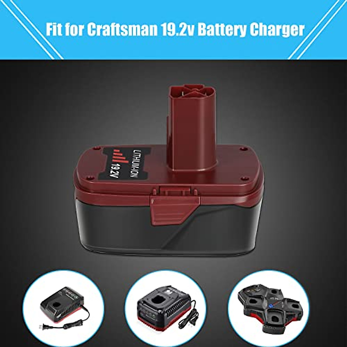 JYJZPB 2 Packs 6.5Ah Lithium Battery for Craftsman 19.2 Volt Battery DieHard C3 Battery XCP 315.115410 315.11485 130279005 1323903 120235021 11375 11376 315. PP2011 Cordless Battery