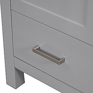 Aiuyesuo Multifunctional Storage 30" Grey Bathroom Vanity with Single Sink, Combo Cabinet Undermount Sink, Solid Wood Bathroom Cabinet Frame with 2 Doors and A Drawer, Soft Closing