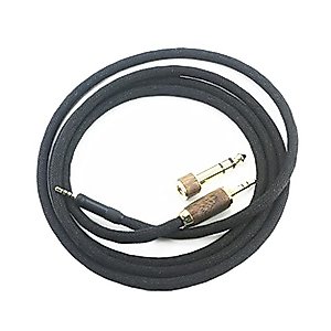 NewFantasia Replacement Audio Upgrade Cable 6N OCC Copper Single Crystal Silver Plated Cord Compatible with Sennheiser HD598 HD598SE HD560s HD598Cs HD598SR Headphone Walnut Wood Shell & 6.35mm Adapter