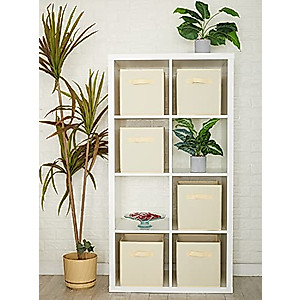 DFL INC. Fabric Storage Bins, Organization - Storage, Closet Organizer Cube Storage, 6 Pack (Beige)