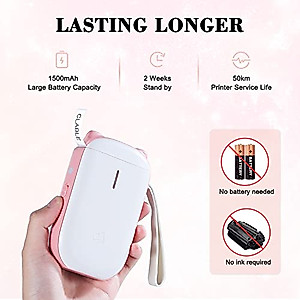 2023 Label Maker Machine, 520B Wireless Bluetooth Portable Label Printer with Label Tape Included Multiple Templates, USB Rechargeable for Christmas Decoration Home Office and Store Organization, Pink