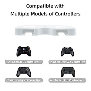 Mcbazel Under Desk Mount for Xbox Series X/S, Xbox One X/S, Xbox One, Xbox 360, Switch Pro Controller, Table Stand Holder Compatible with Xbox and Switch Pro Controller - White