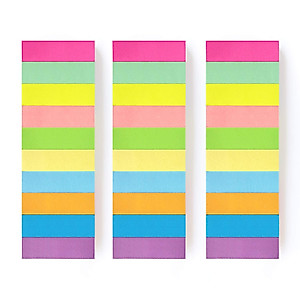 30 Pads 0.5x1.8 Sticky Notes Flags Tabs Page Markers 10 Bright Color Sticky Index Tabs Page Flags 80 Sheet/Pad