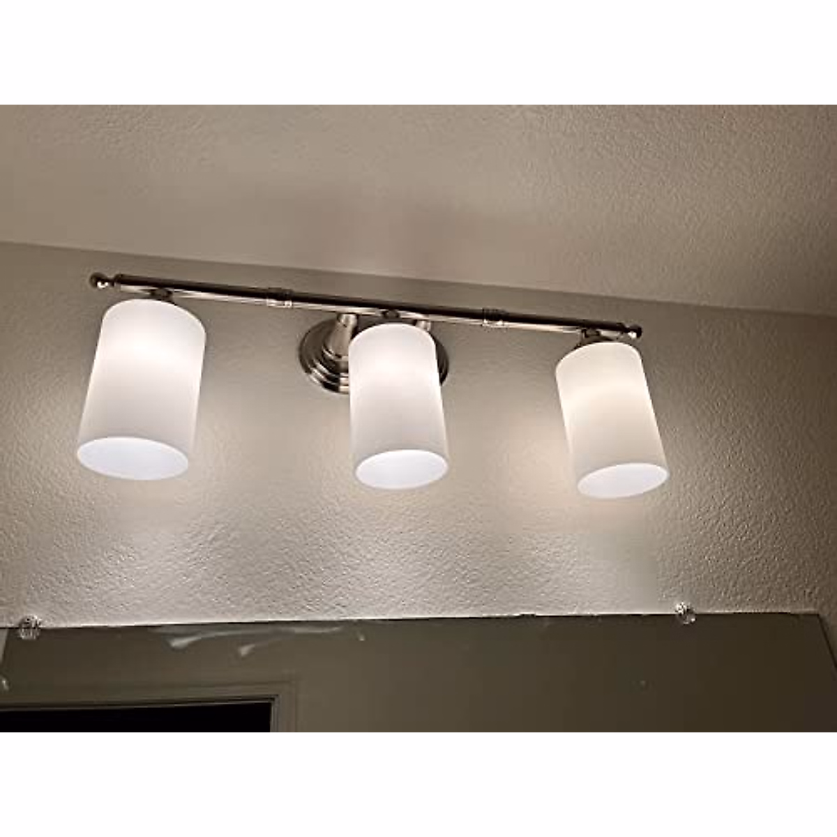 GoldSwift 3 Pack Frosted Opal White Glass Lamp Shade Replacement Globe & Covers for Light Fixtures, 6" Tall, 1-5/8 inch Fitter, Soft White Cylinder Glass Shade for Chandelier Pendant Wall Sconces