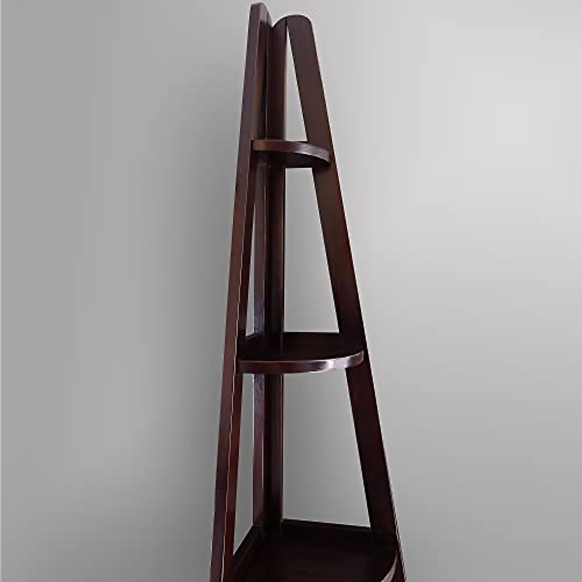 Casual Home 5-Shelf Corner Ladder Bookcase, Espresso