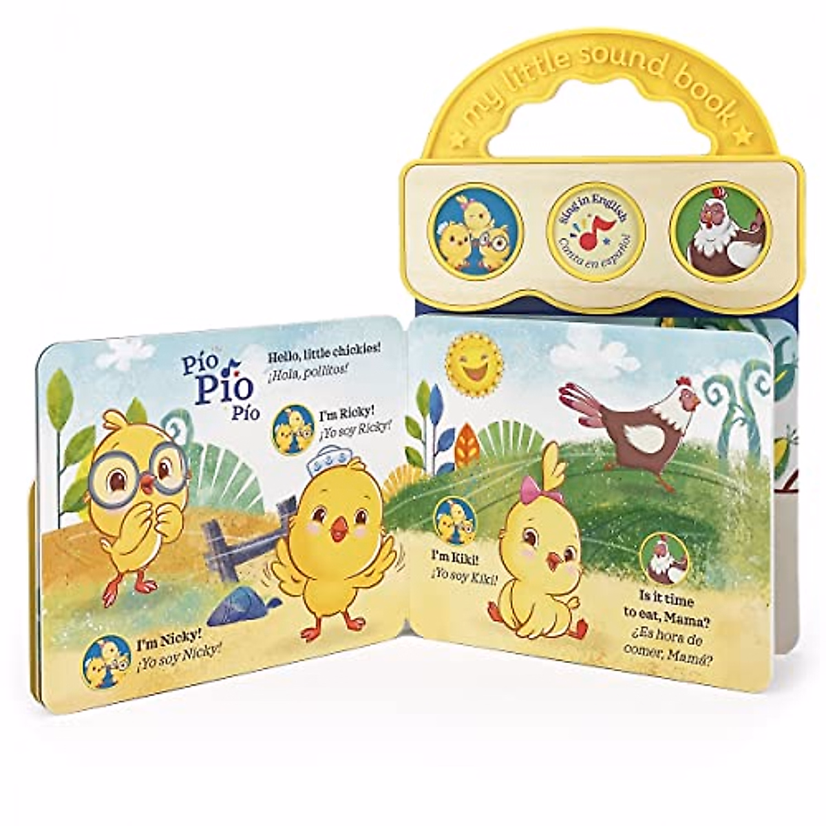 Canticos Little Chickies / Los Pollitos - Bilingual / Bilingüe 3-Button Sound Board Book for Babies and Toddlers (English and Spanish Edition)