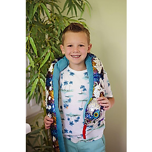 LMC Products Rainbow Flip Sequin Stuffed Snake - Reversible Sequin Pet Snake Stuffed Animal - Giant 60 inches long