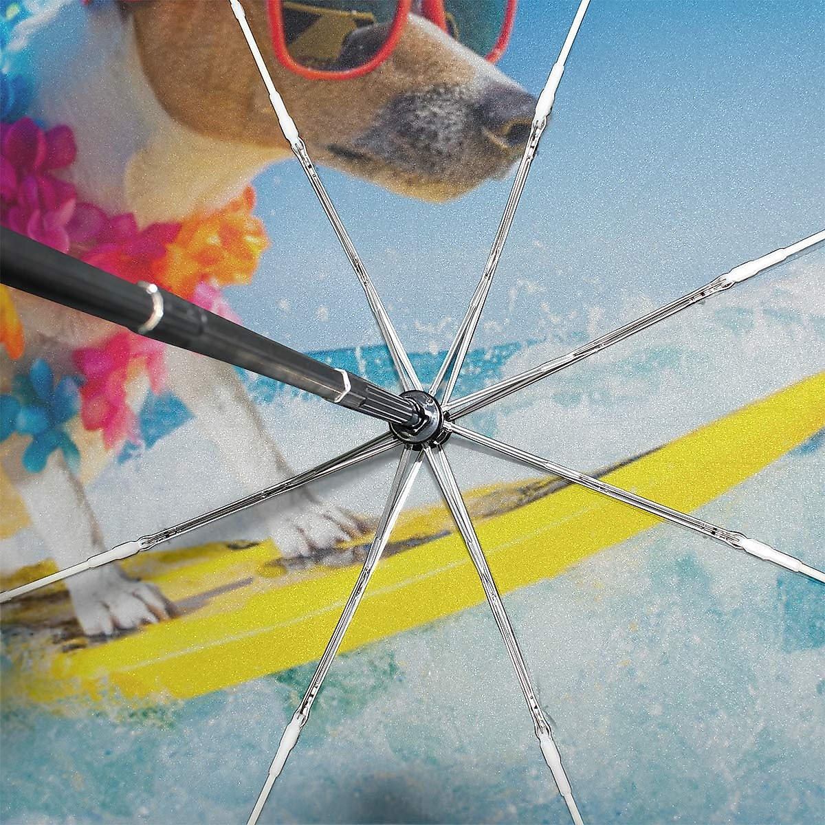 My Daily Surfing Jack Russell Dog Travel Umbrella Auto Open/Close Lightweight Compact Windproof