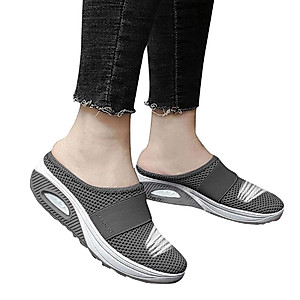 Women's Fashion Sneakers Wide Width Canvas Breathable, Canvas High Top Sneakers for Women Knit Mesh Womens Sandals with Heels Short Heel Casual Shoes Unisex Fashion Autumn
