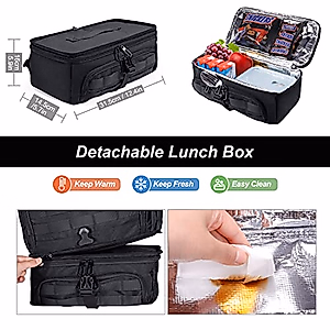 BERTASCHE Lunch Backpack for Men, 17 inch Laptop Backpack for Work Travel Camping Tactical Molle Daypack, Black