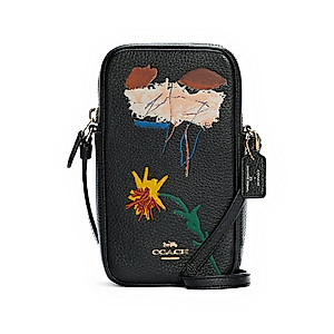 Coach Womens X Jean Michel Basquiat North/South Zip Crossbody Black Multi