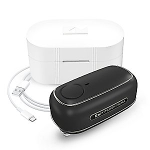 Kitchen Mama Orbit One Rechargeable Can Opener: Hands-Free Operation, Type-C Charging, Automatic Shut-Off, Smooth Edge, Professional-Grade Blade for Large Cans, Includes Elegant Storage Box (Black)