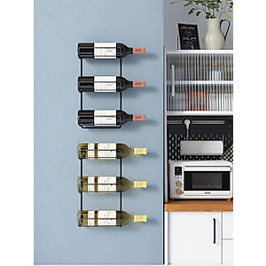 Towel Rack Wall Mounted Metal Wine Rack Washcloths Bathrobe Storage Shelf Organizer Hand Towels Holder for Bathroom Cloakroom - Black