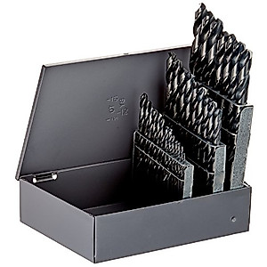 Chicago Latrobe 45640 150ASP Heavy Duty Jobber Length Drill Set, 135 Degree, Steam Oxide, 29 Piece